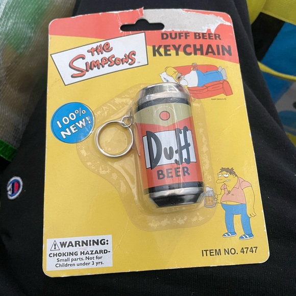 Other | The Simpsons Barneys Duff Beer Can Keychain New Sealed Vintage ...